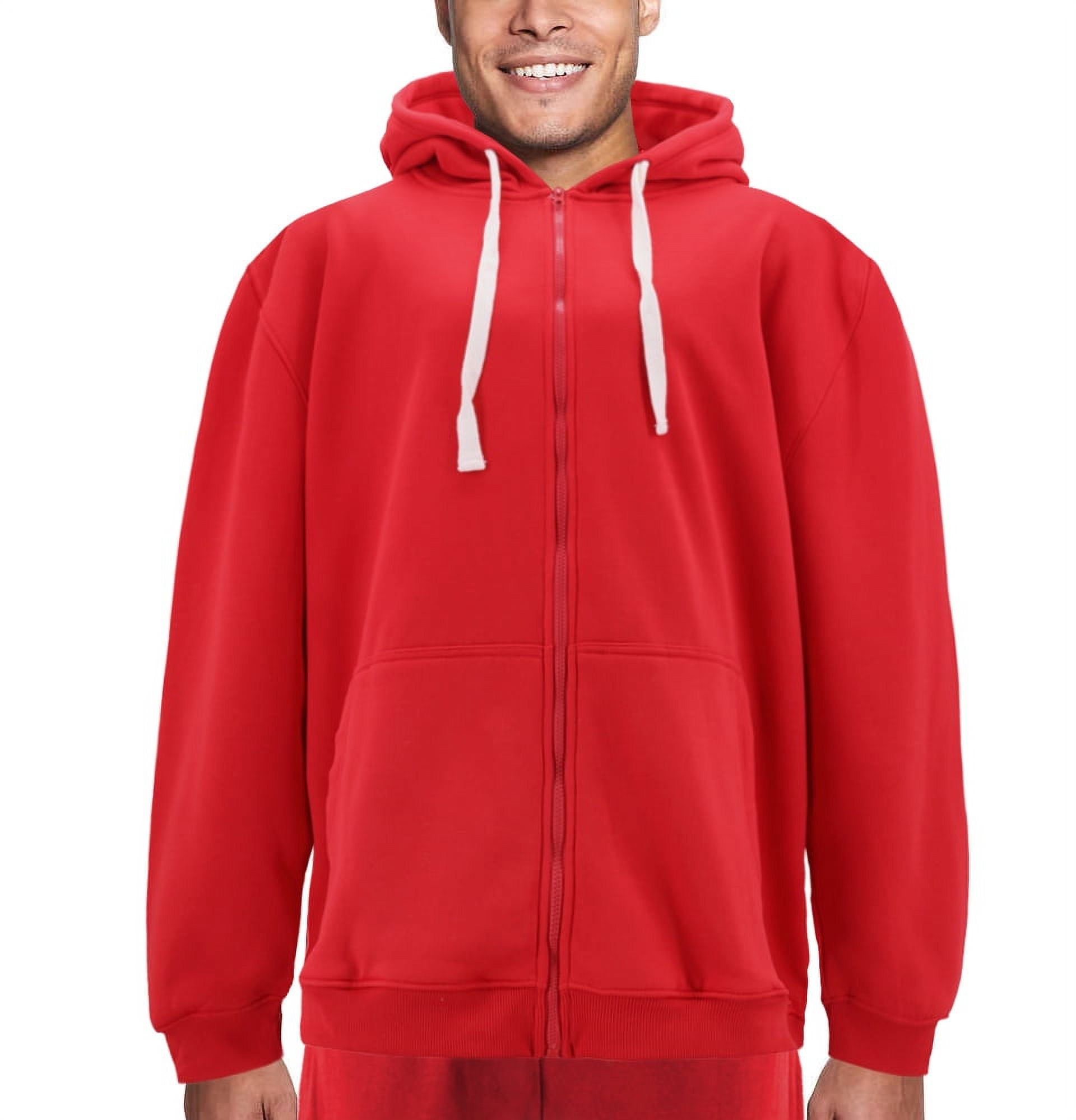 Men's Zip Up Drawstring Fleece Lined Athletic Sport Fitness Gym Sweater ...