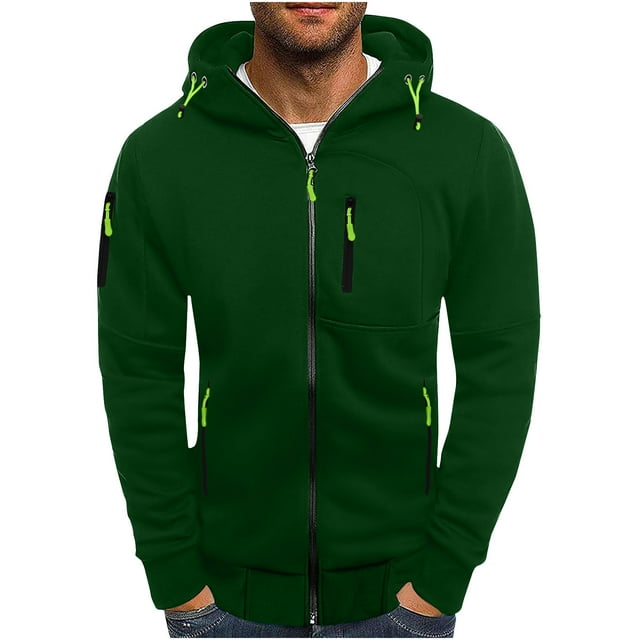 Mens Zip Up Hoodie Full Zip Hoodie For Men Hooded Sweatshirt Man