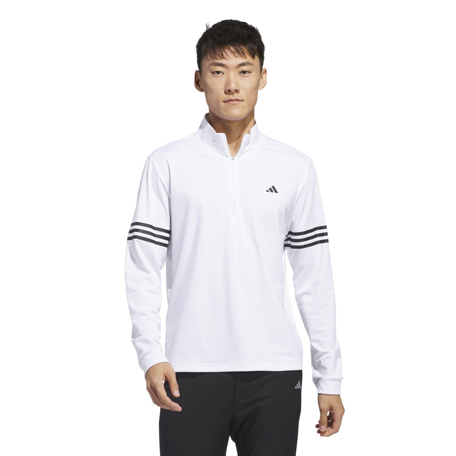 Men's adidas Adi 3-Stripes Half-Zip Top Color: White Size: XXL ...