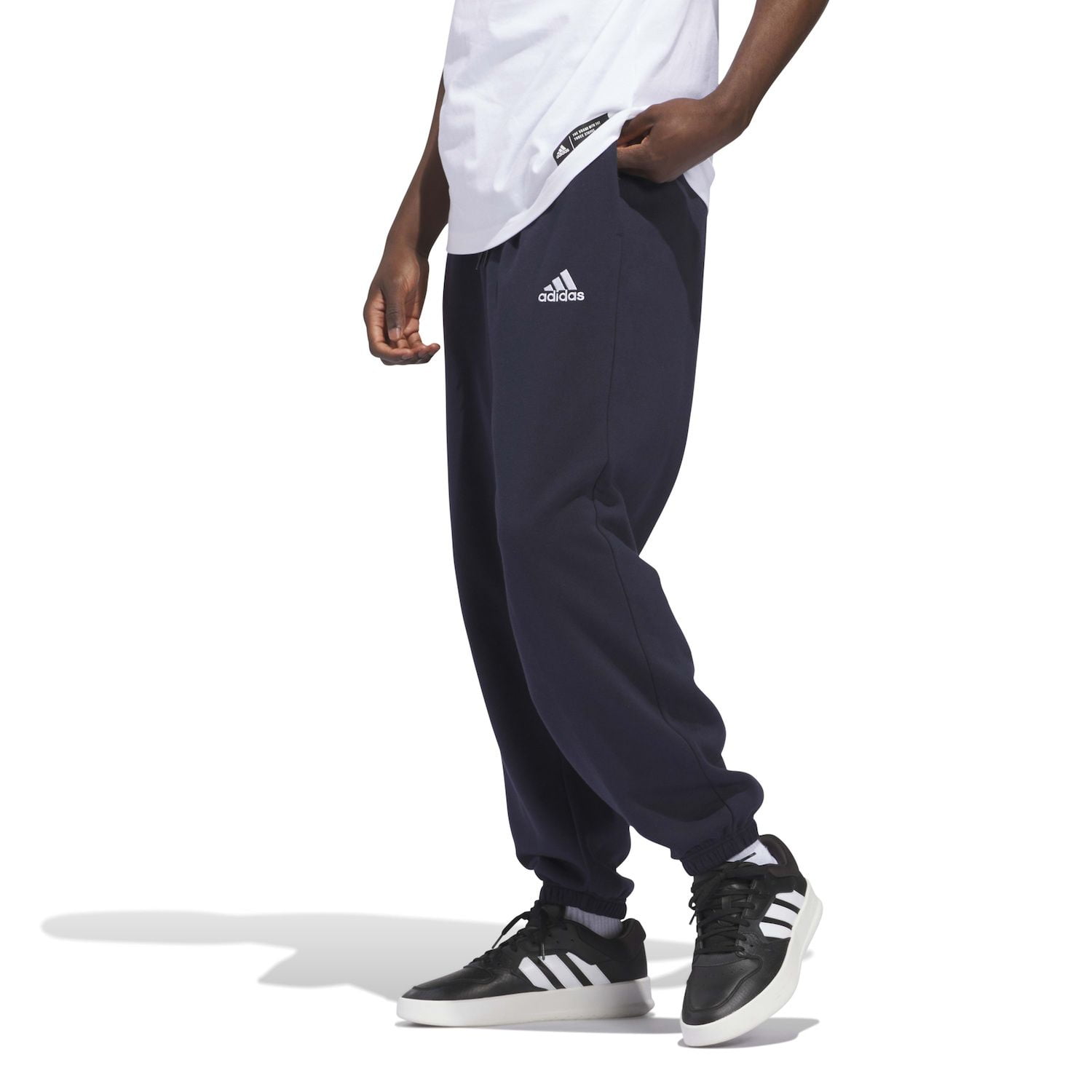 Men's adidas Feel Cozy Relaxed Fit Fleece Pant Color: Legend Ink Size ...
