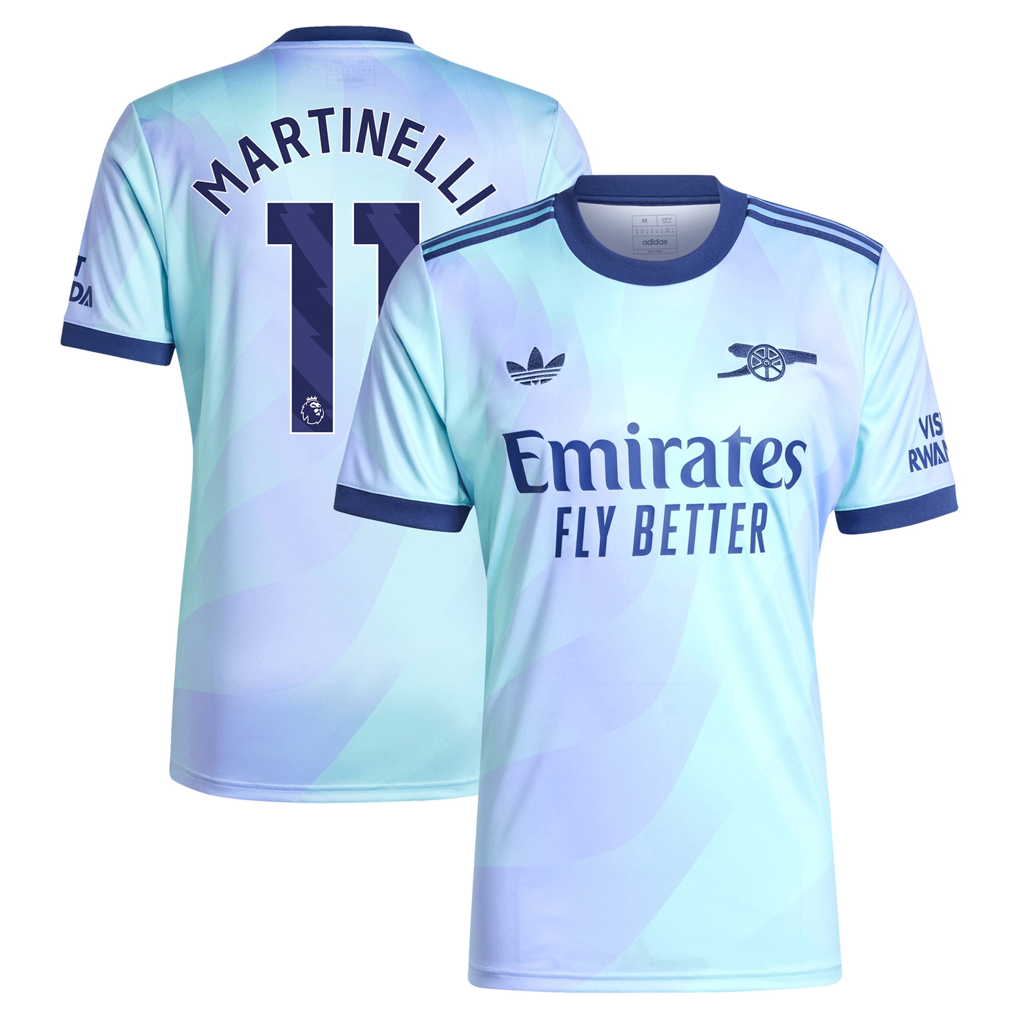 Men's adidas Originals Gabriel Martinelli Aqua Arsenal 2024/25 Third ...