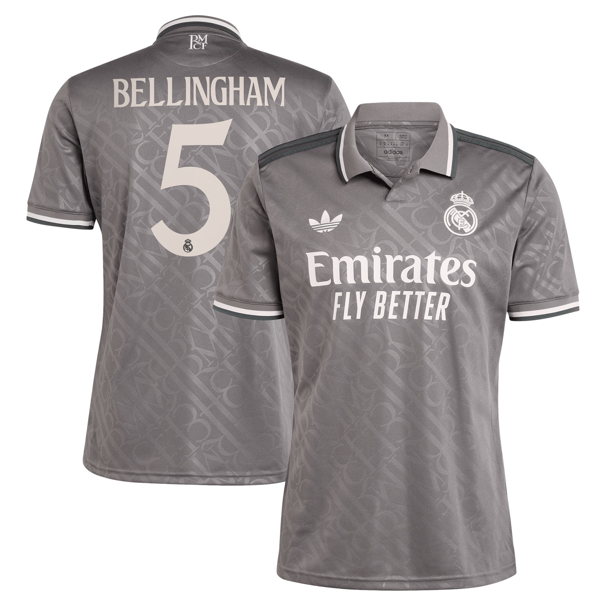 Men's adidas Originals Jude Bellingham Charcoal Real Madrid 2024/25 ...