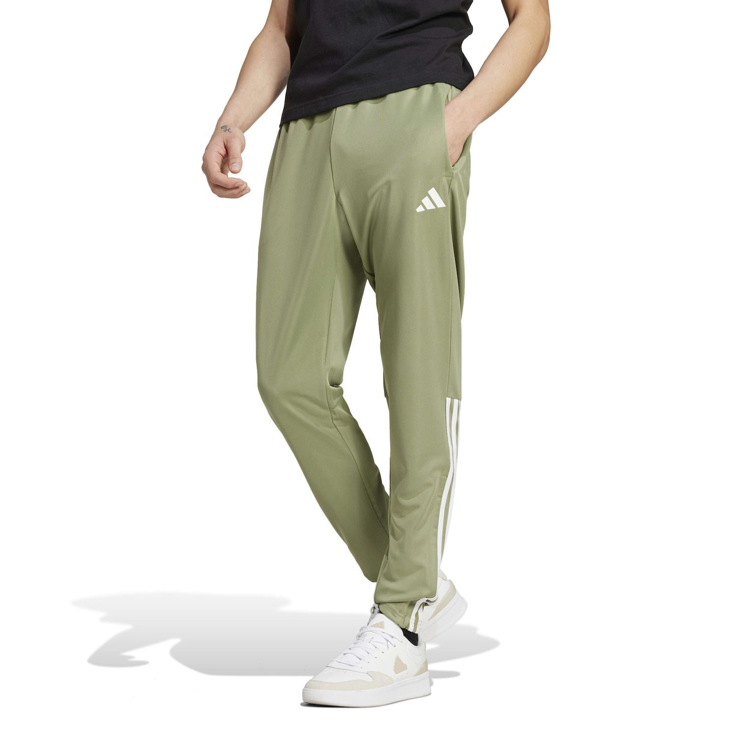 Men's adidas Sereno AEROREADY Tapered Pants Color: Tent Green White ...