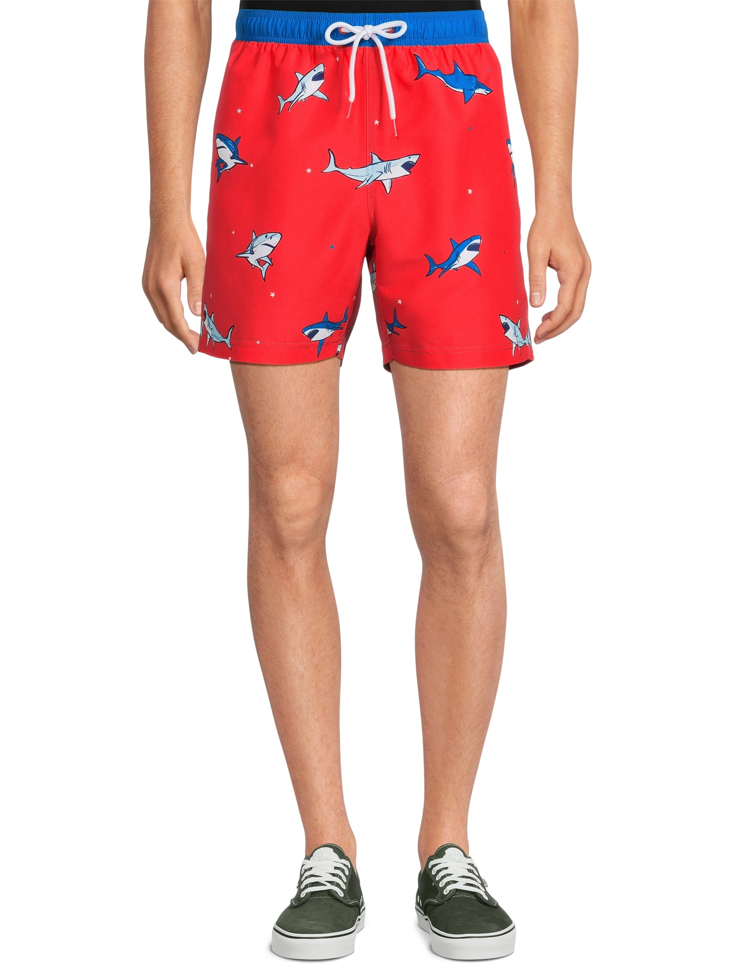 Way To Celebrate Men's & Big Men's Americana Print Swim Trunks, Sizes S ...