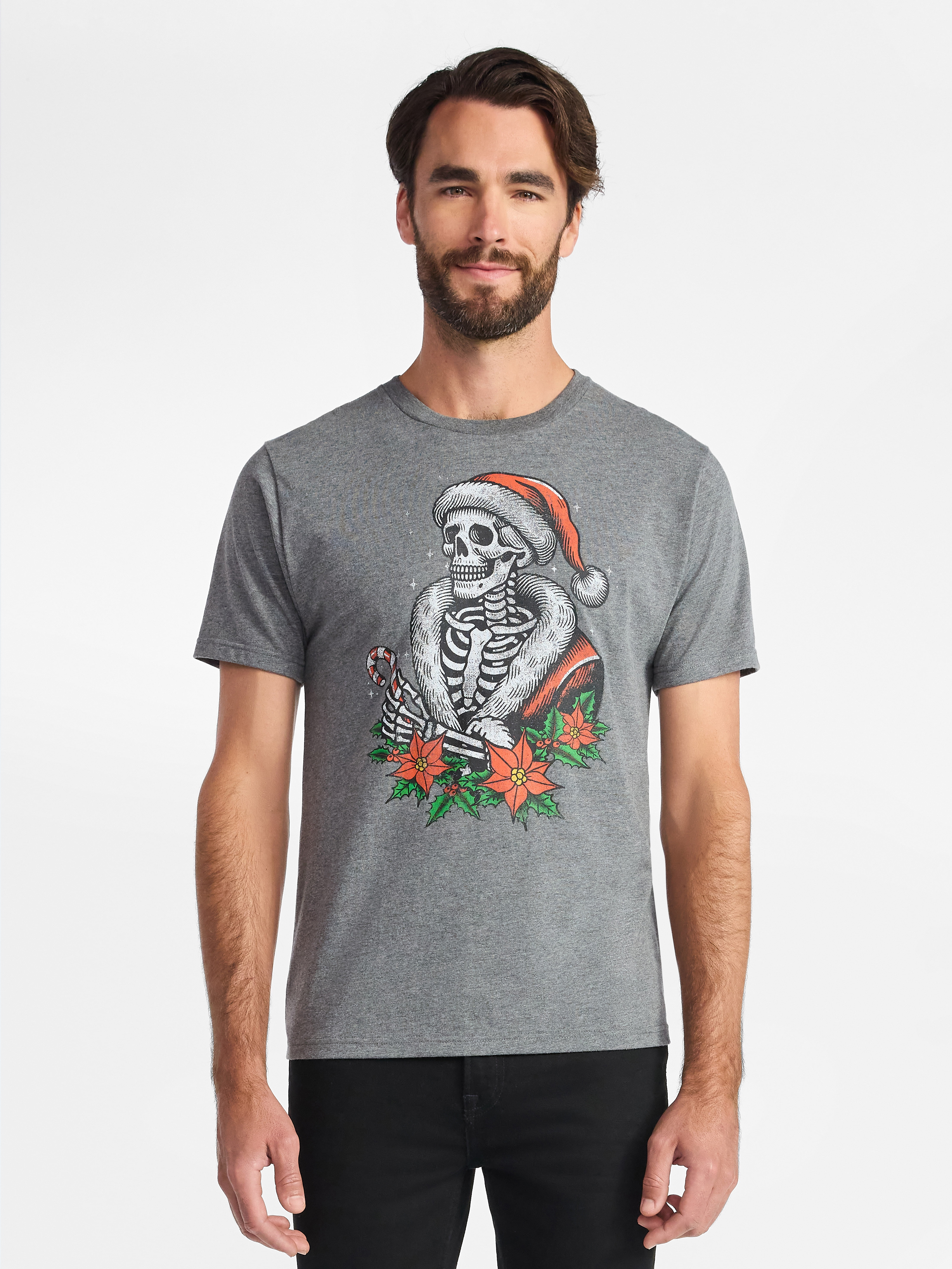 Christmas Men's and Big Men's Skelly Clause Graphic Tee from Holiday ...