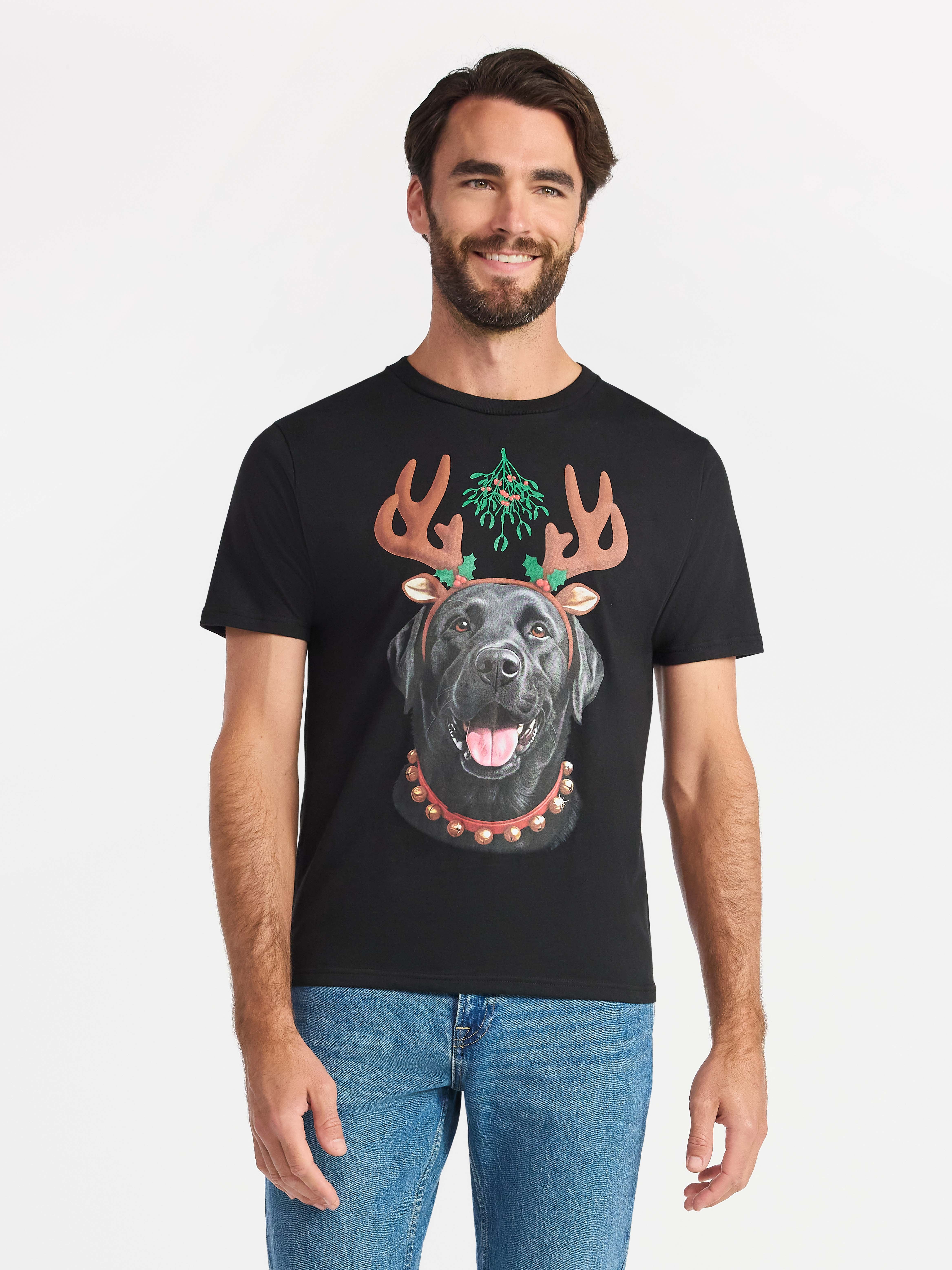 Christmas Men's and Big Men's Holiday Lab Graphic Tee from Holiday Time ...