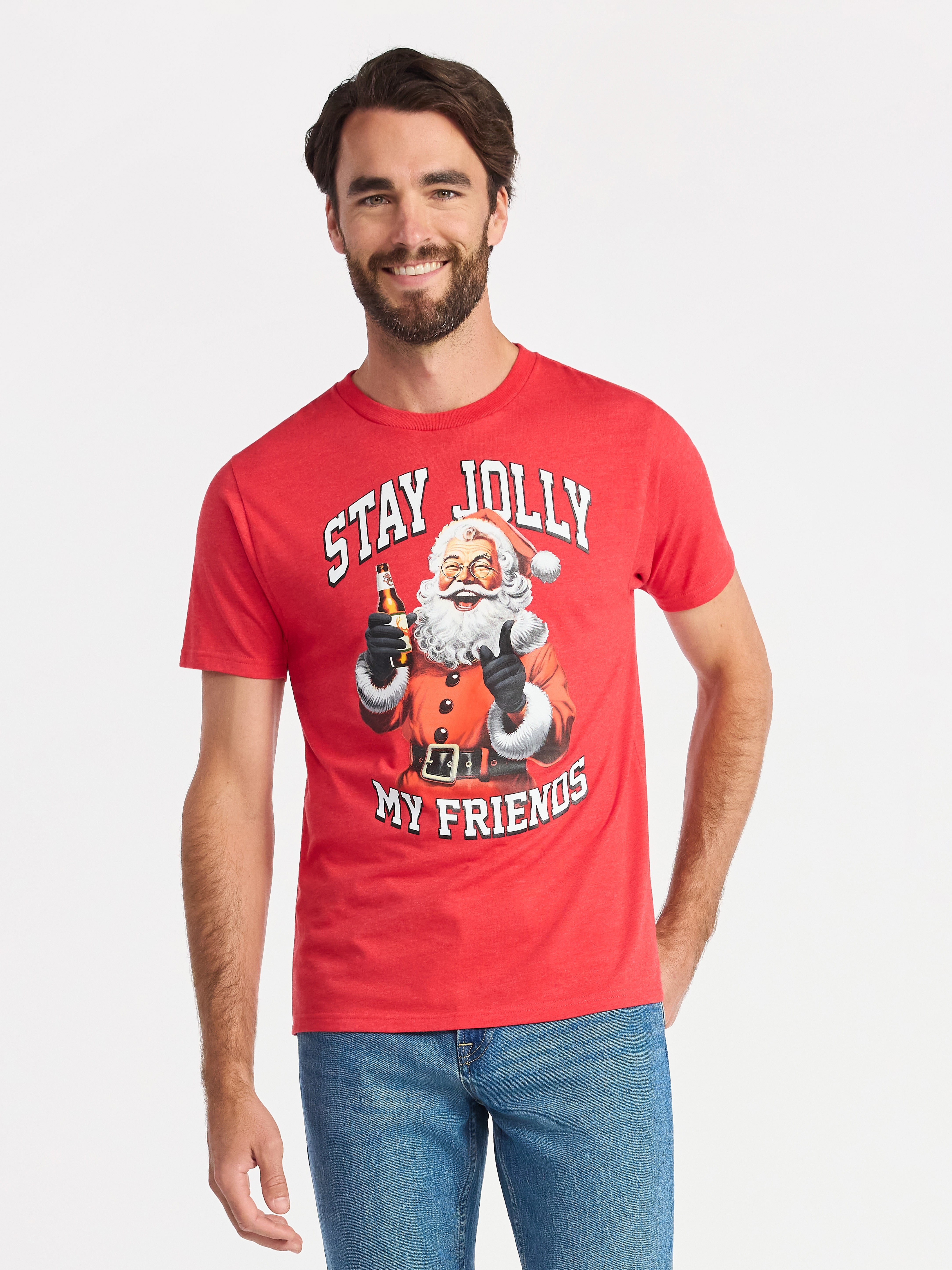 Christmas Men's and Big Men's Stay Jolly Graphic Tee from Holiday Time ...