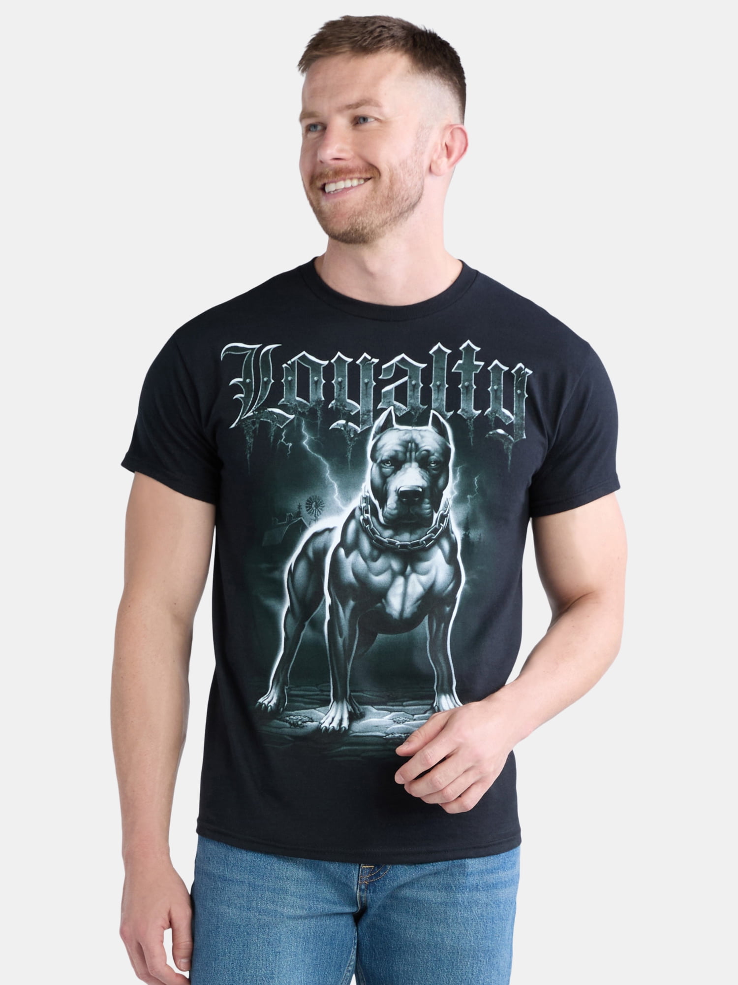 Humor Men's Loyalty Tough Dog Graphic Tee, S-3XL, 100% Cotton, Bold ...