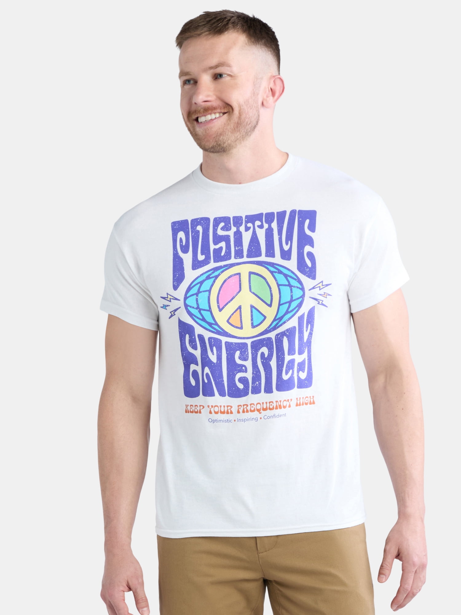 Humor Men's Positive Energy Graphic Cotton Tee, S-3XL, Relaxed Fit ...