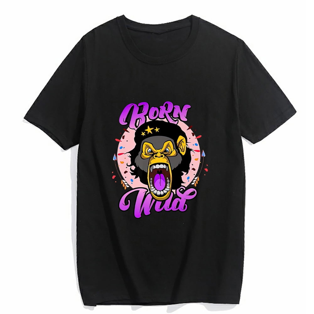 Men's and Women's Graphic T-shirts Are Born To Be Wild Ape Tops ...