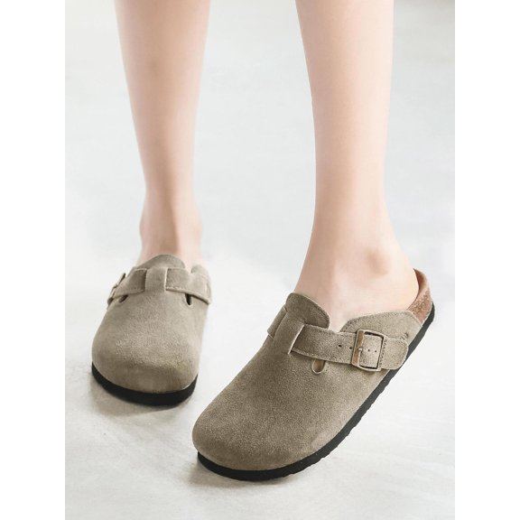 BERANMEY Women's Faux Suede Clogs & Mules Stylish Comfort Potato Shoes ...