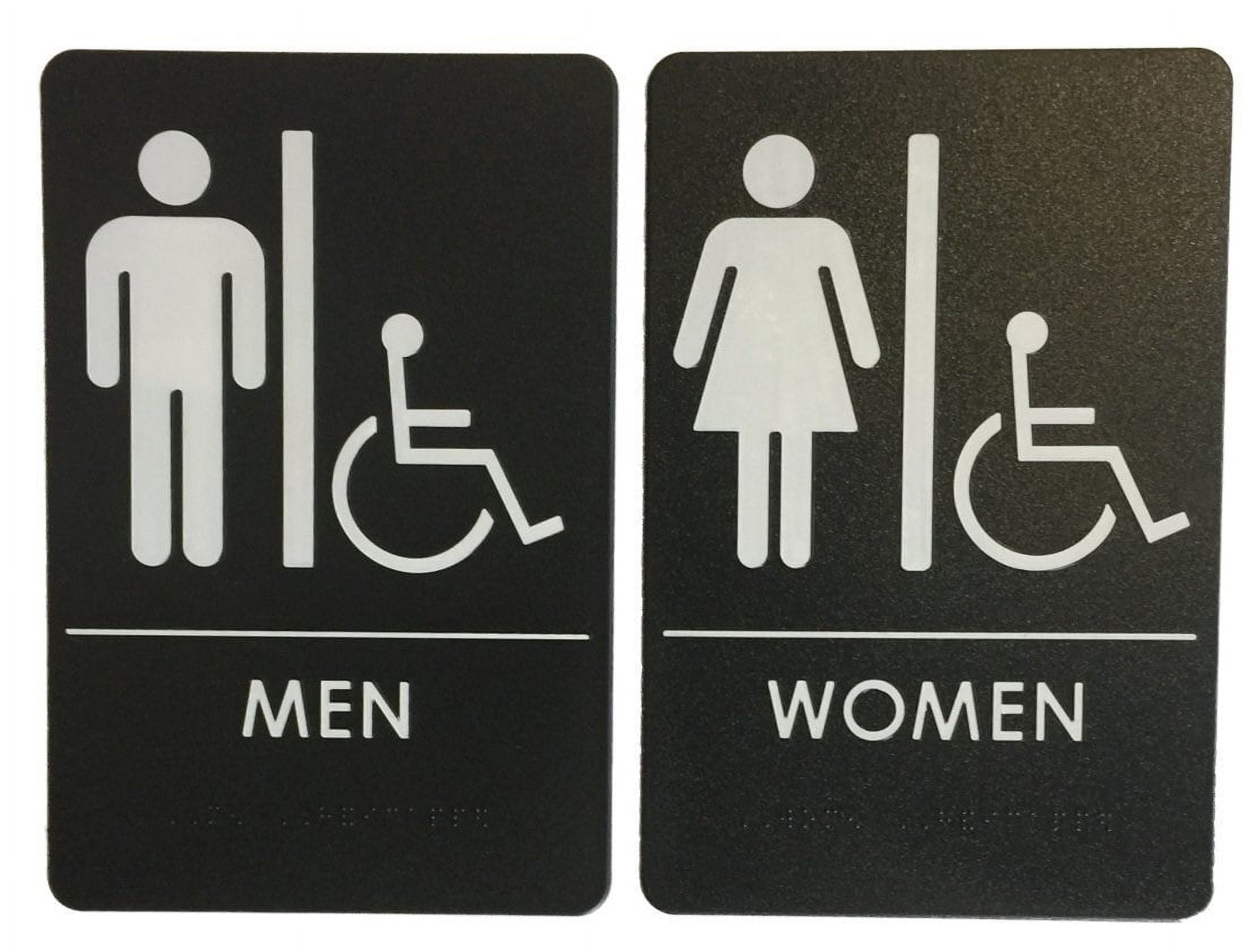 Men's and Women's Restroom Signs ADA-Compliant Bathroom Door Signs for ...