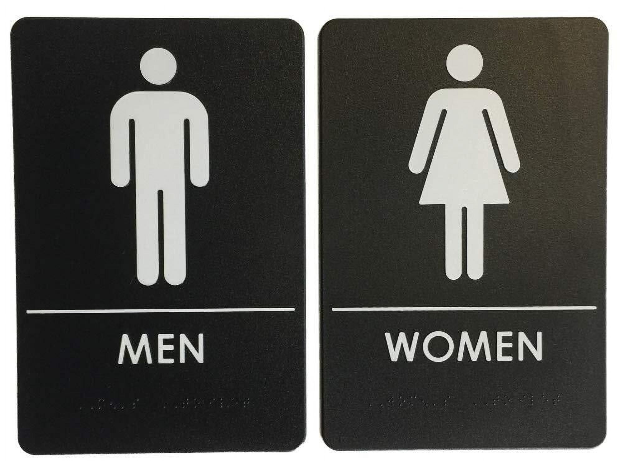 Men's and Women's Restroom Signs ADA-Compliant Bathroom Door Signs for ...