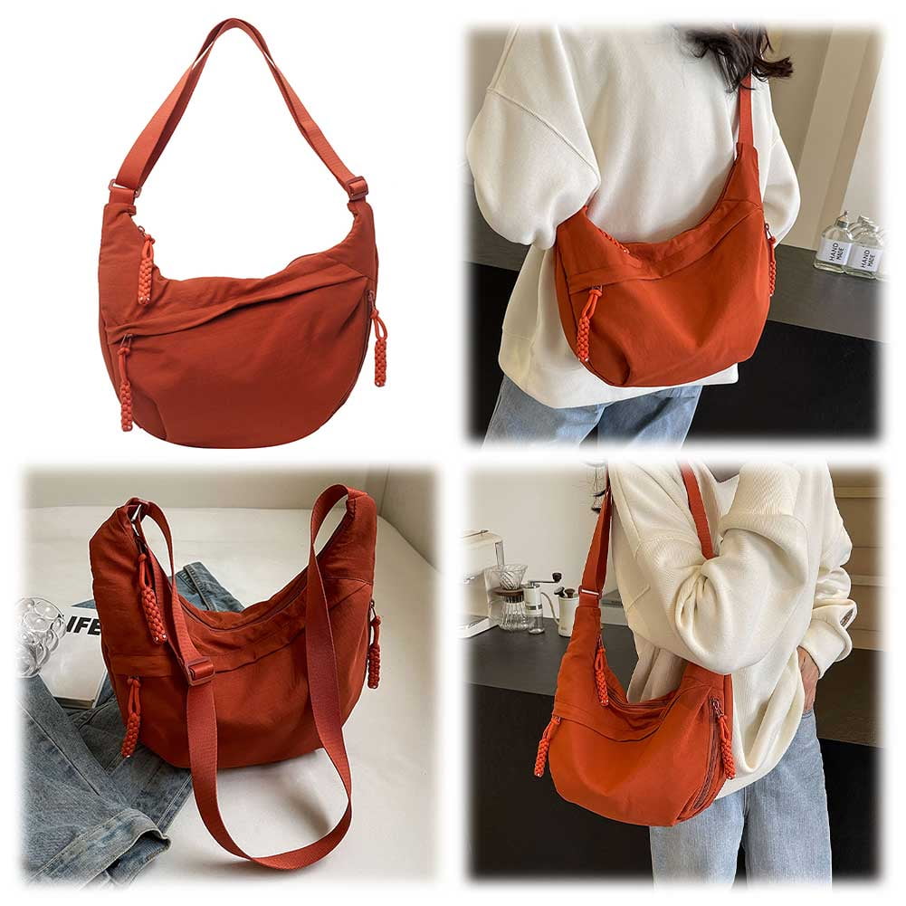 Men's and women's Crescent Bags, Fashion Medium Nylon Folding Crescent ...