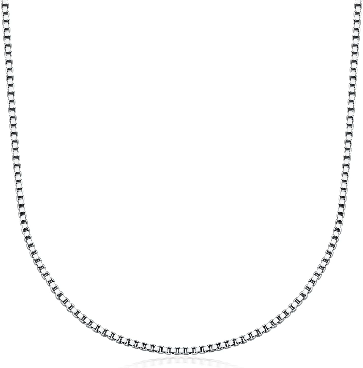 Men's and women's necklace 925 sterling silver chain: 0.8mm 1mm 1.5mm ...