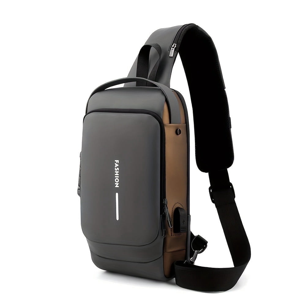 Men's Anti - Theft Password Lock Chest Bag, Fashionable Motorcycle ...