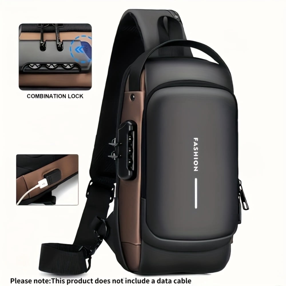 QUARRYUS Men's anti-theft password lock chest, casual sports crossbody ...
