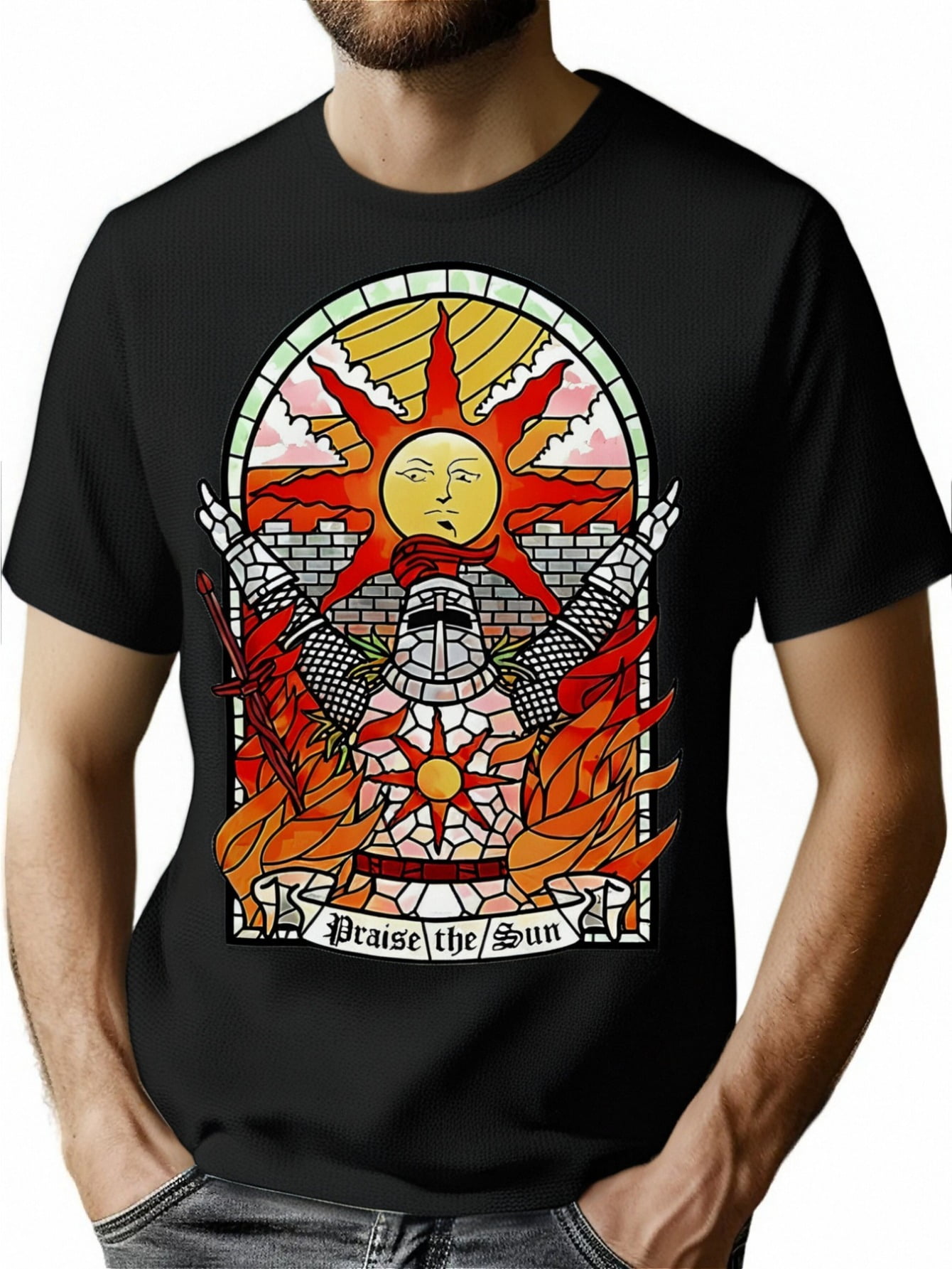 Men's black short sleeve t-shirt collection with funny graphics ...