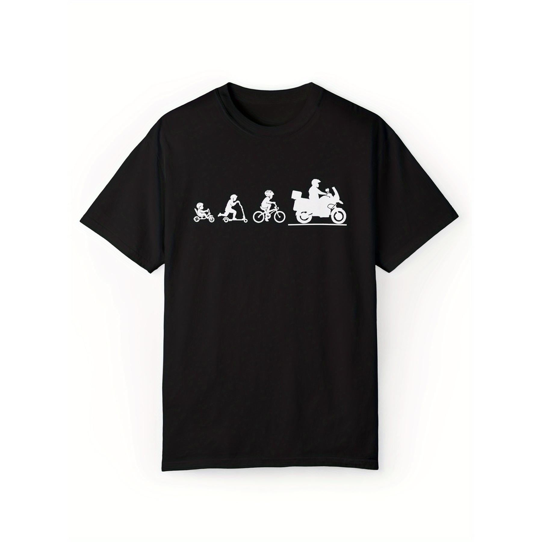 Men's cotton Black Print Tshirt Graphic Tees Shirts Retro Motorcycle ...