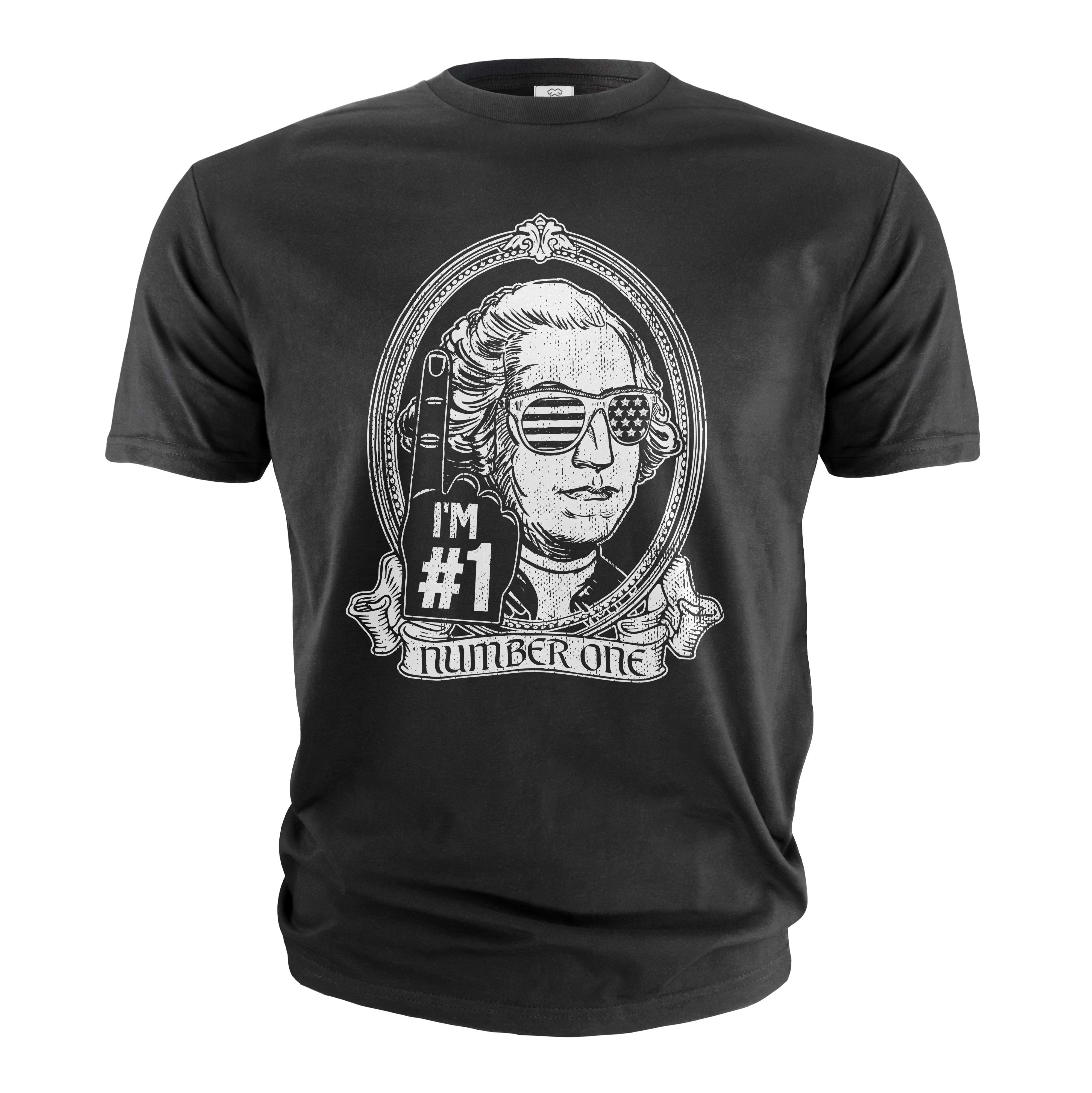Men's funny George Washington USA number 1 T-shirt Fourth funny tee ...