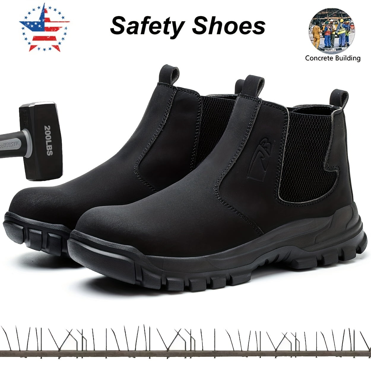 Men's heavy-duty steel-toe work boots - all-season safety shoes ...