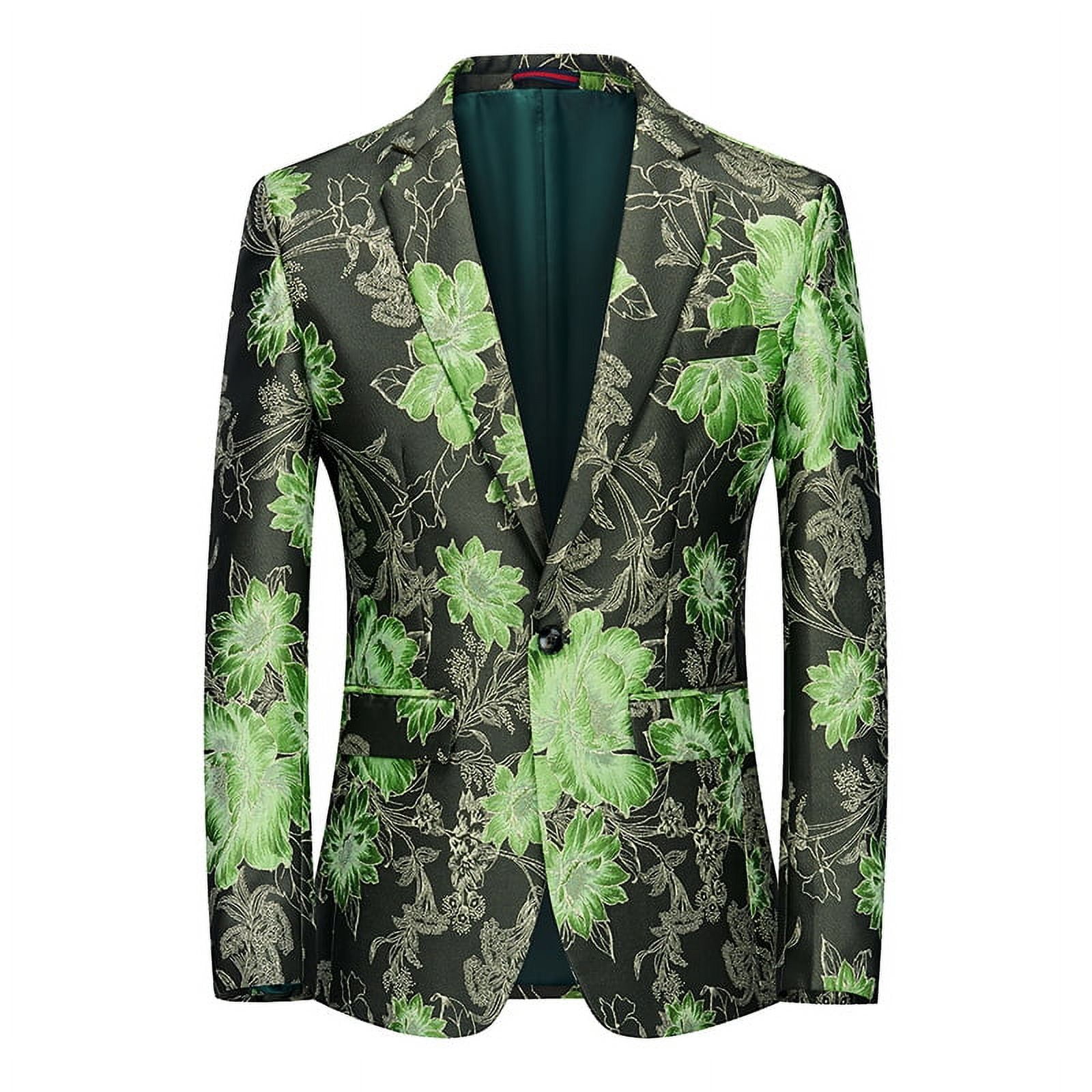 Men's high-end brand suit jacket Blazer slim business casual print ...