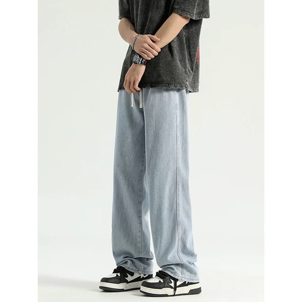 Men's jeans, loose straight leg, wide leg, slightly mixed airflow ...