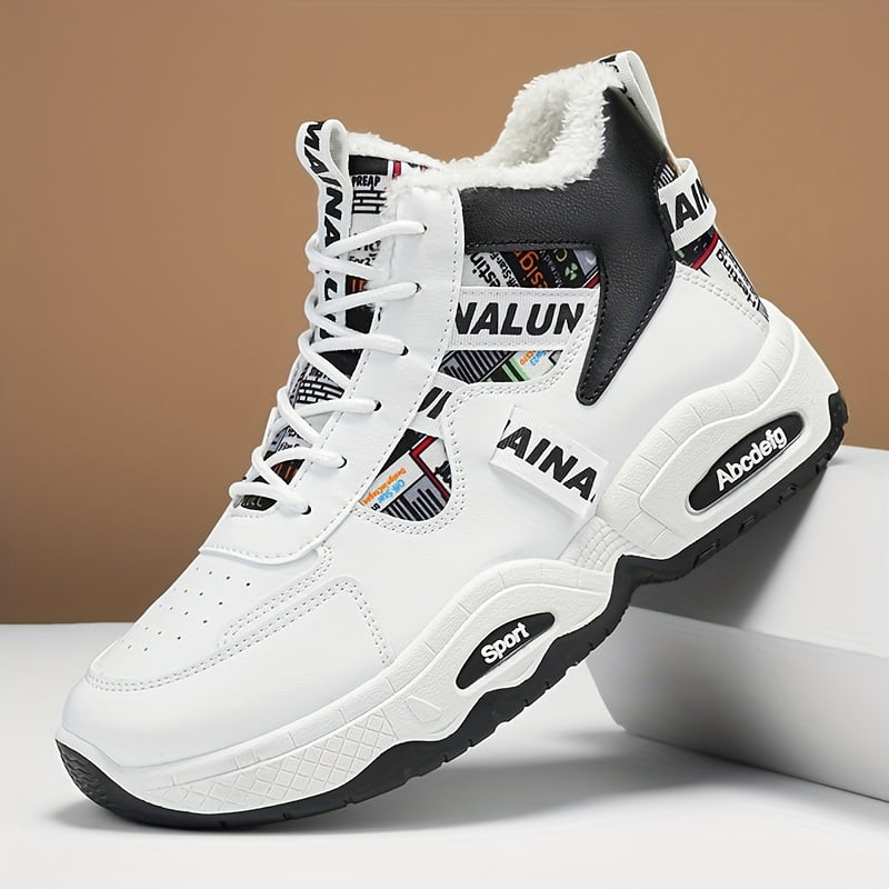 Men's -like Texture Winter Boots - Lace-Up Ankle-High (Short) Snow ...