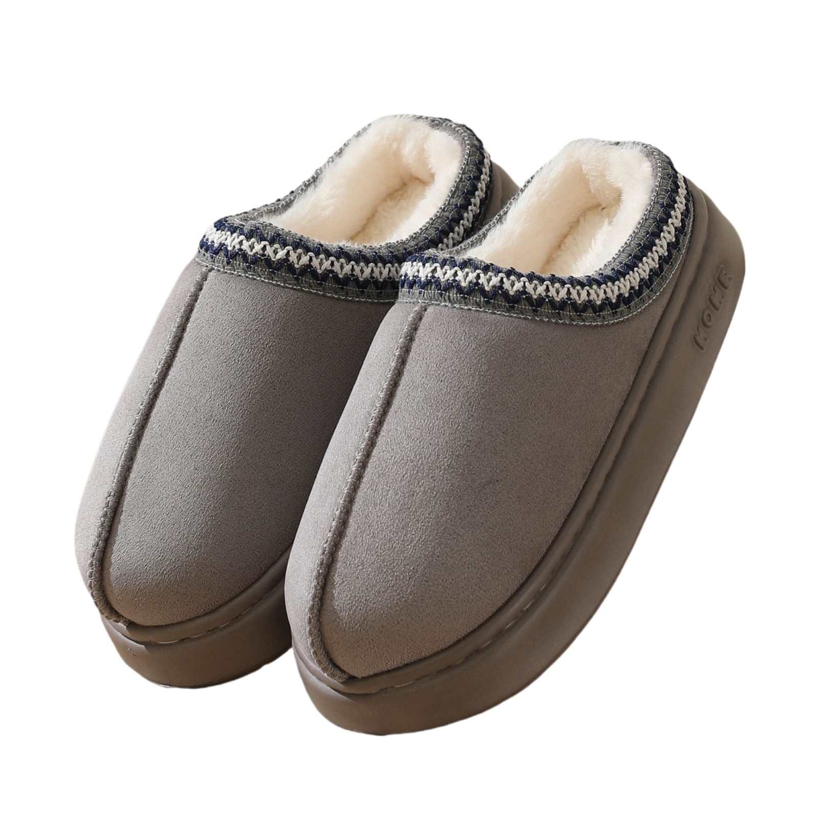 Men's or Women's Lace Fashion Cotton Slippers Short Ankle Slip Boots ...