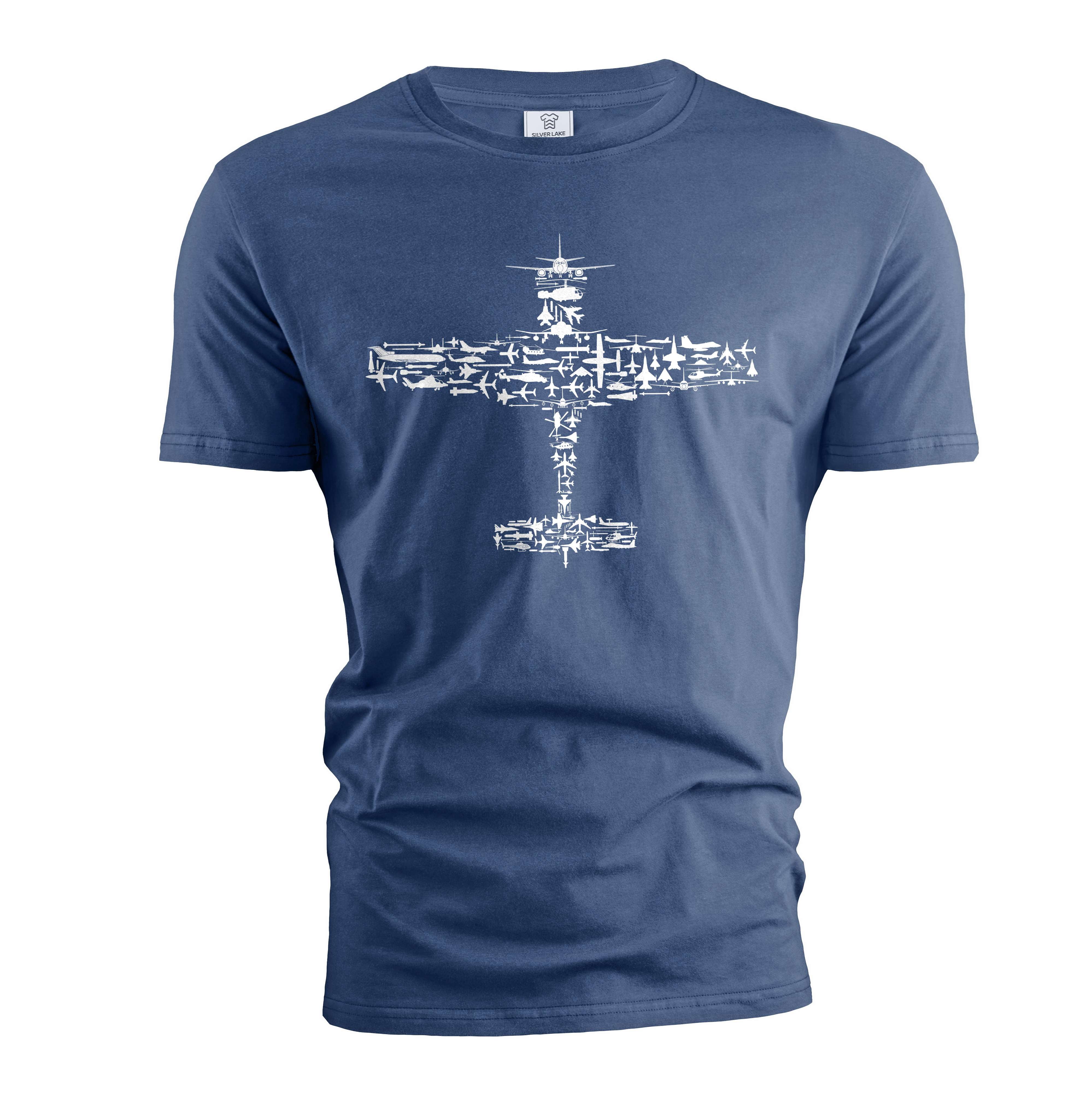 Men's plane airplanes T-shirt military fighter aircraft creative shirt ...
