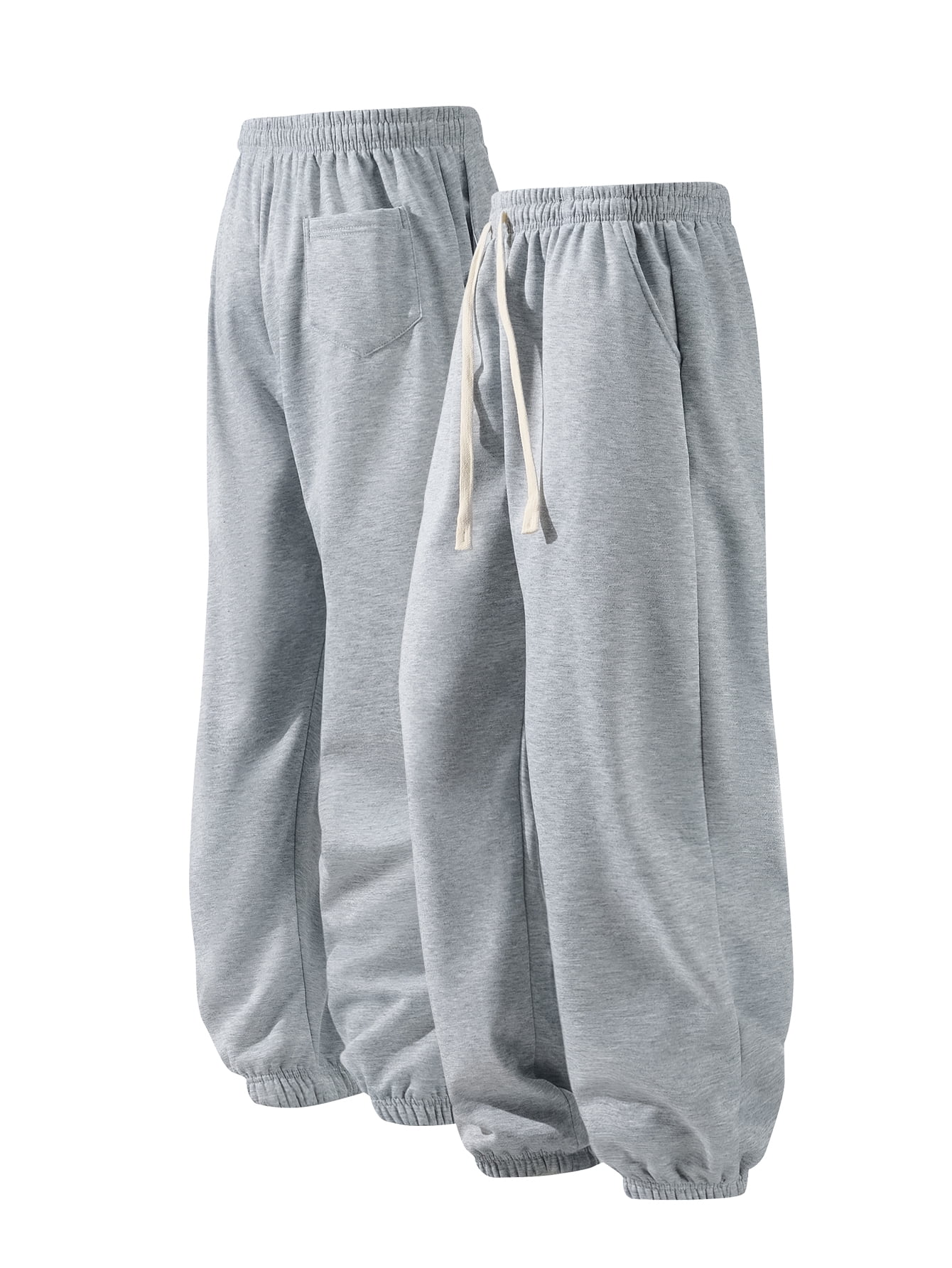 Men's regular casual commuting solid color drawstring waist sweatpants ...