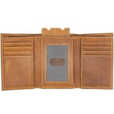 Men's rfid Safe Trifold Leather Wallet Rustic Brown Thumb ID Key Holder ...