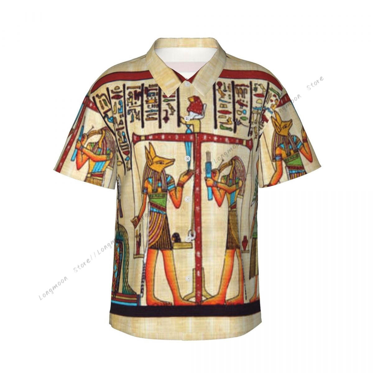 Men's short-sleeved Egyptian Deities On Ancient Bas Relief shirt casual ...