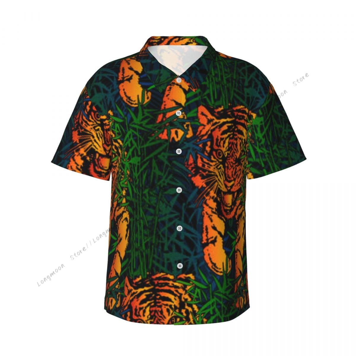 Men's short-sleeved Reggea Leaf shirt casual beach clothes personality ...
