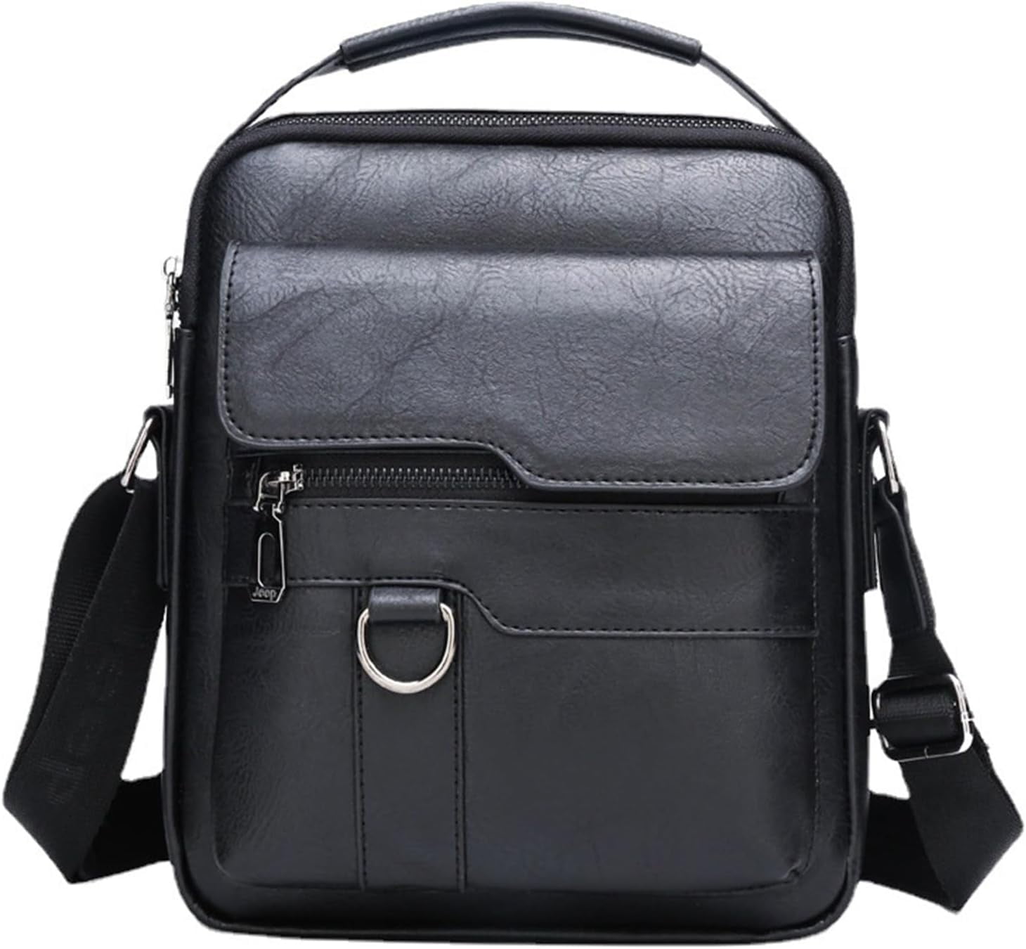 Men's small leather crossbody bag men's travel office with adjustable ...