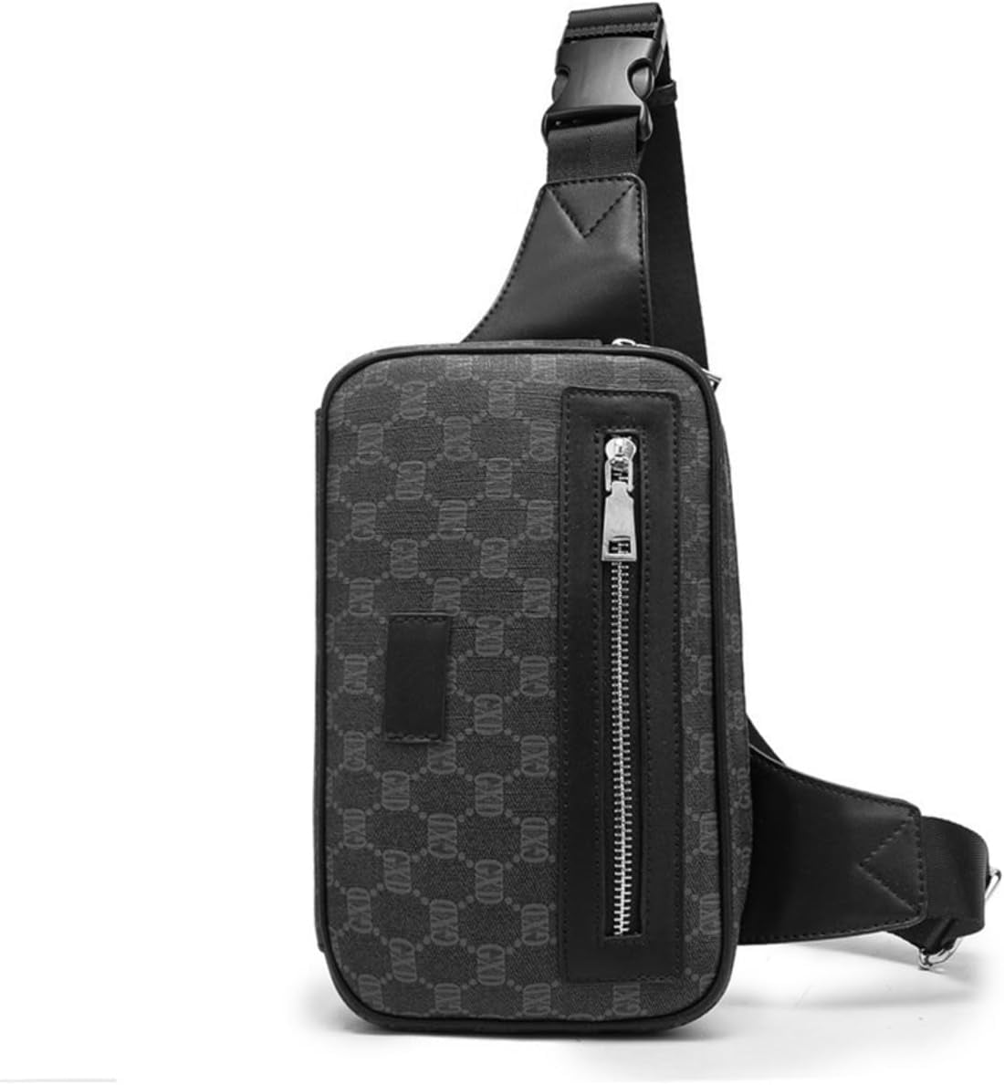 Men's waist bag, chest bag, retro letter print, single shoulder ...