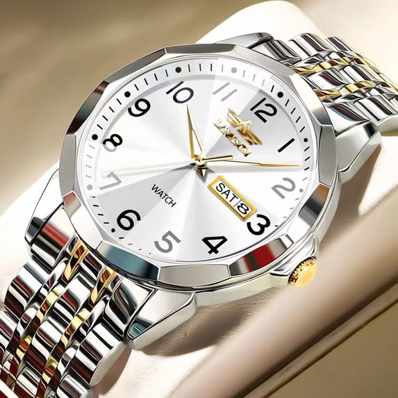 Men's watch, fashionable dual-calendar quartz watch, new digital ...