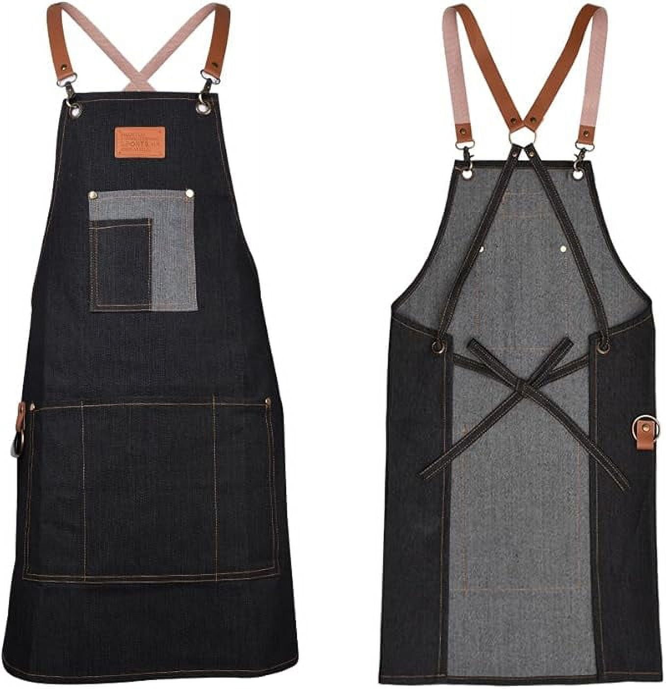 Men's work apron, denim apron, adjustable belt, multi-pocket men's work ...