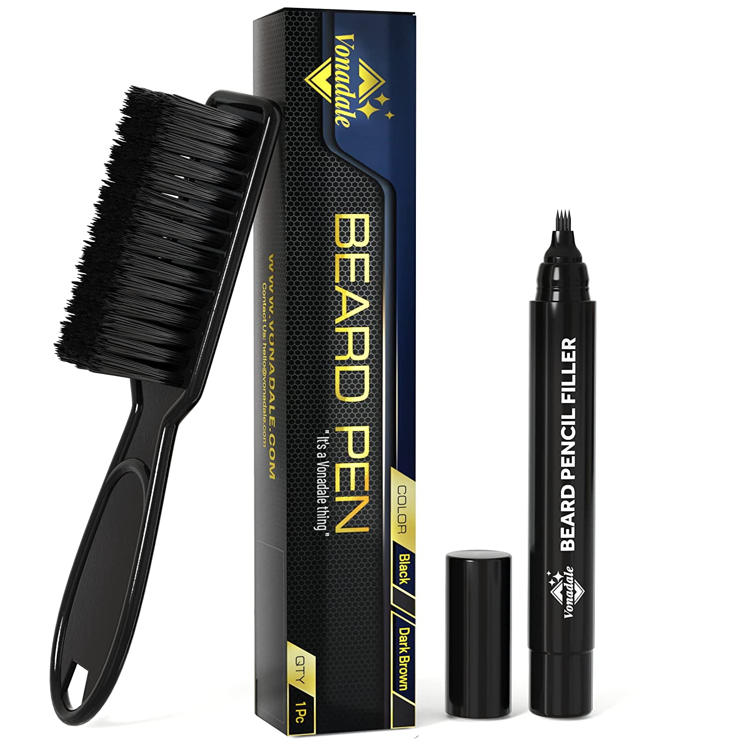 MenHere Beard Pencil Filler for Men with Soft Bristle Beard Brush ...