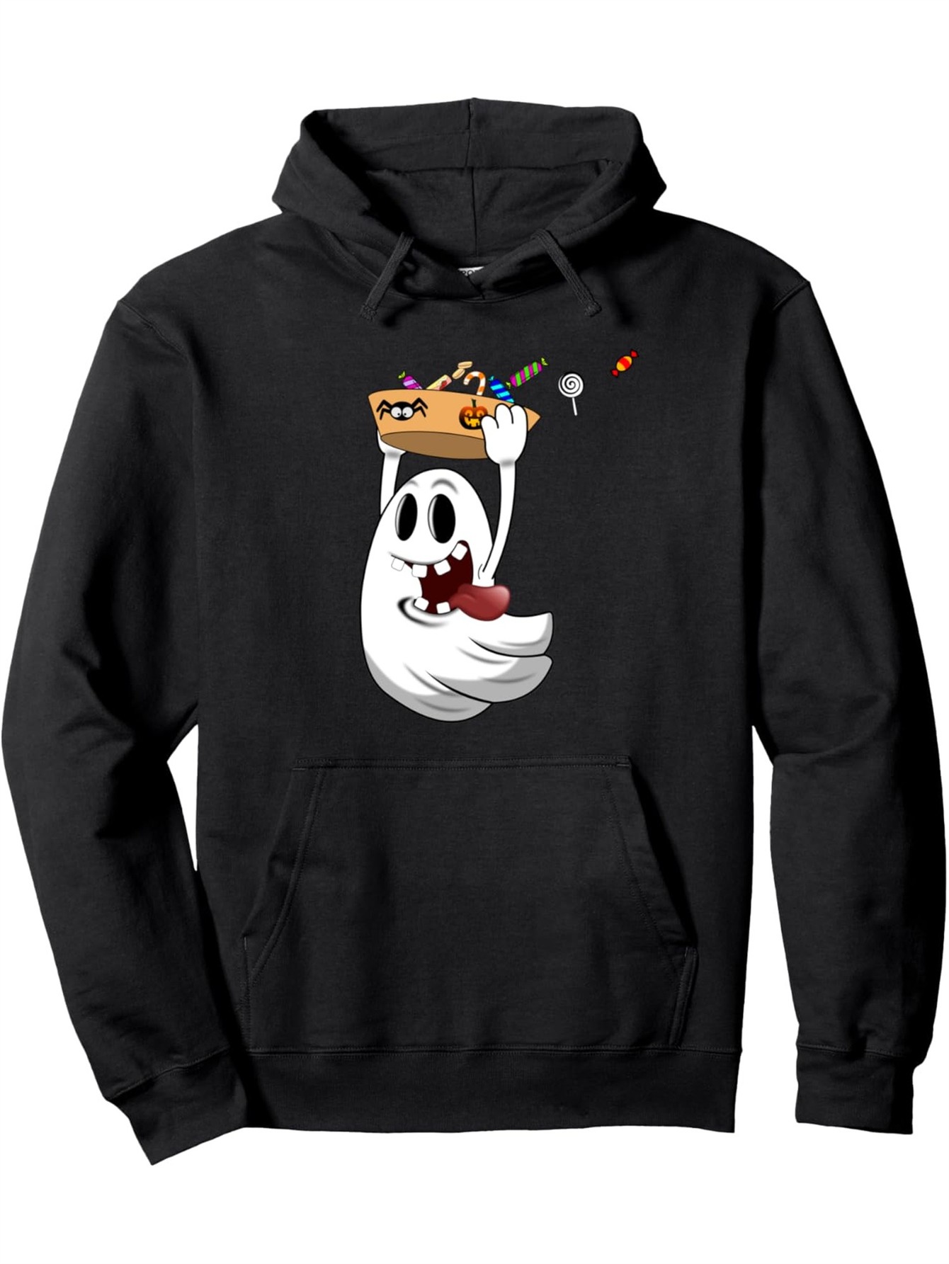 MenS Black Hoodie with Playful & Sweets Design - Casual Long Sleeve ...