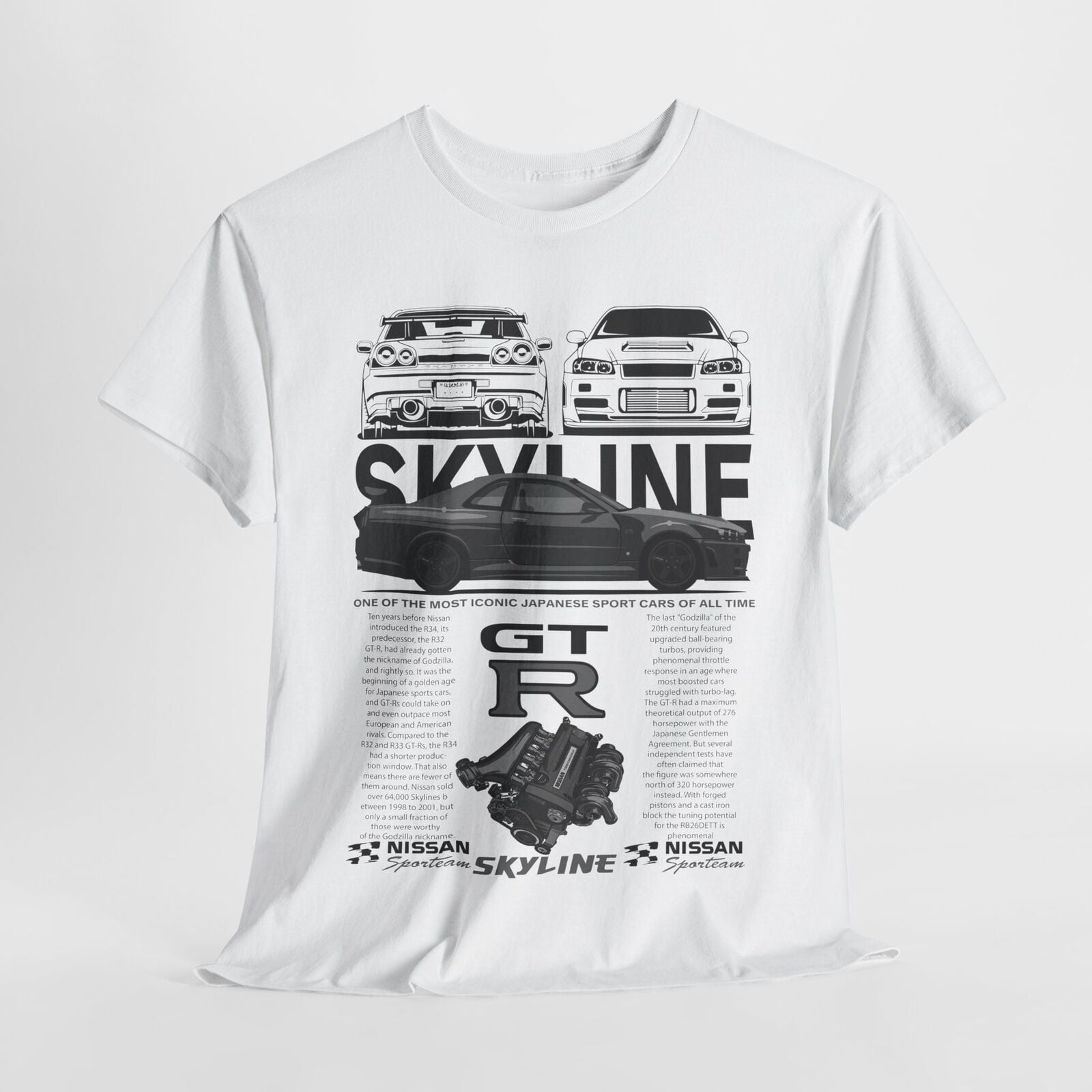 MenT-Shirt Nissan Skyline GT-R Graphic Tee Featuring Iconic Sports Car ...