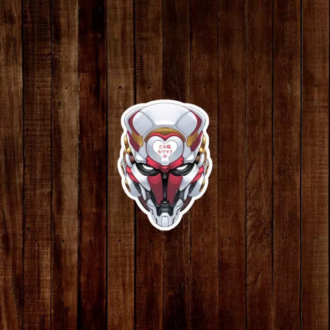 Menacing Futuristic Robot Mask Sticker - Sci-Fi Cyborg Villain ...