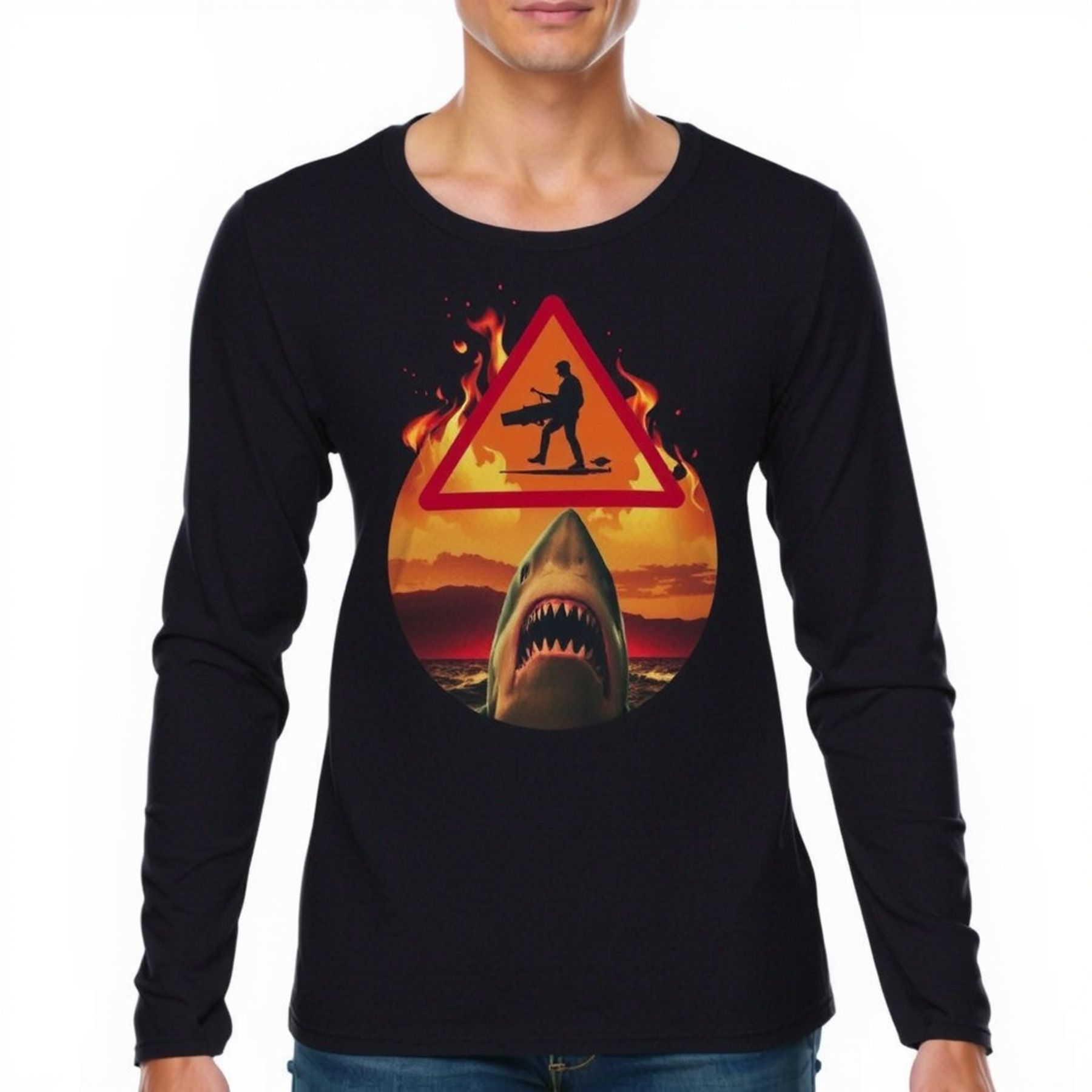 Menacing Graphic Long Sleeve T-Shirt - Humorous -Inspired Design with ...