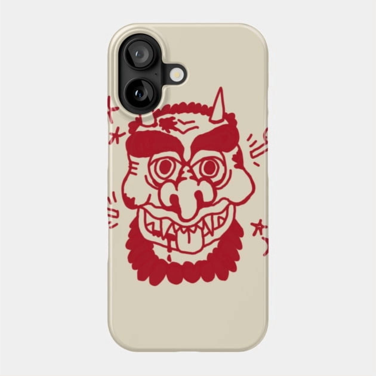 Menacing Japanese Oni Demon Mask with Fangs Case for Apple iPhone 11-17 ...
