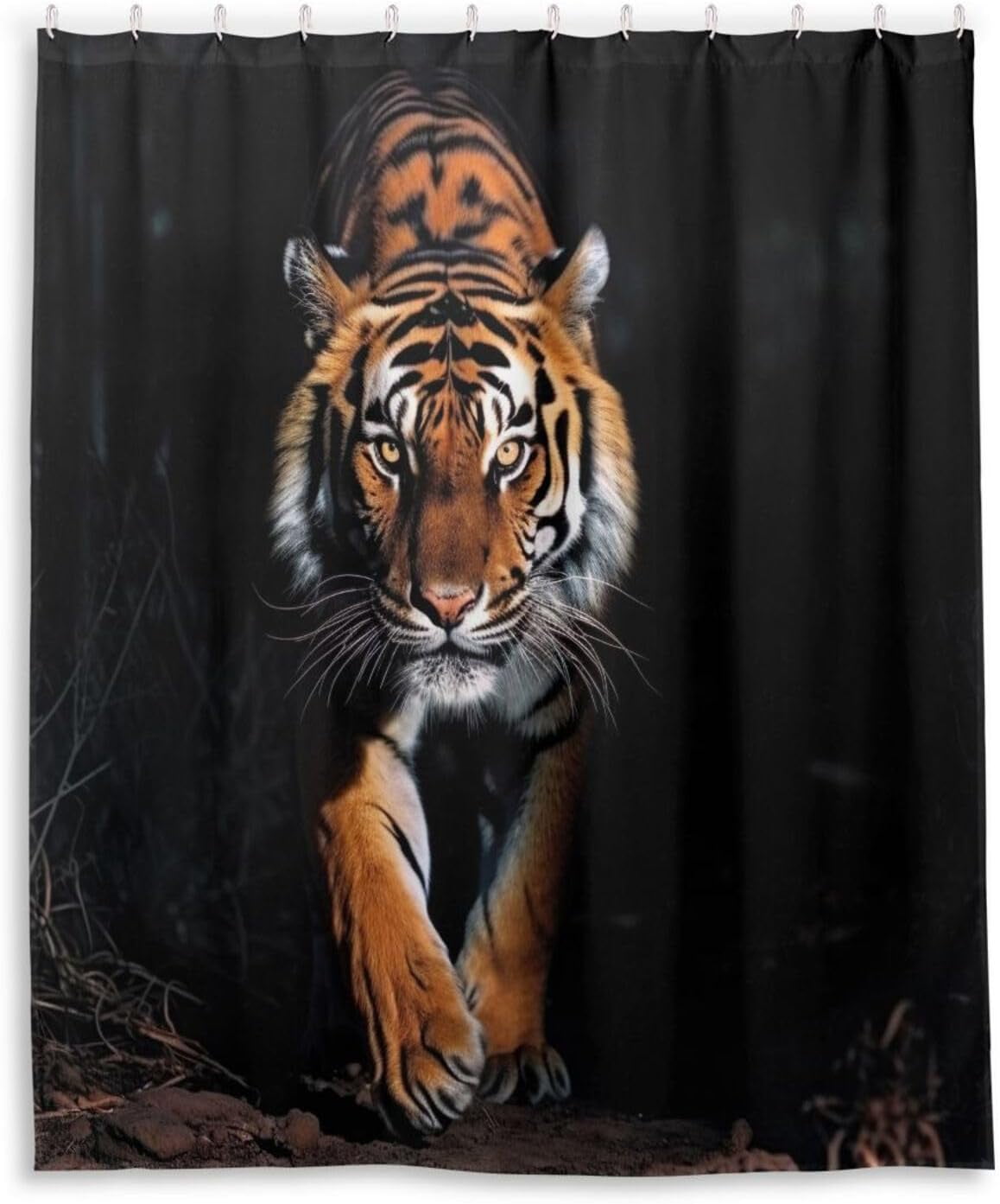 Menacing Tiger Shower Curtain for Bathroom, Bath Bathroom Accessories ...