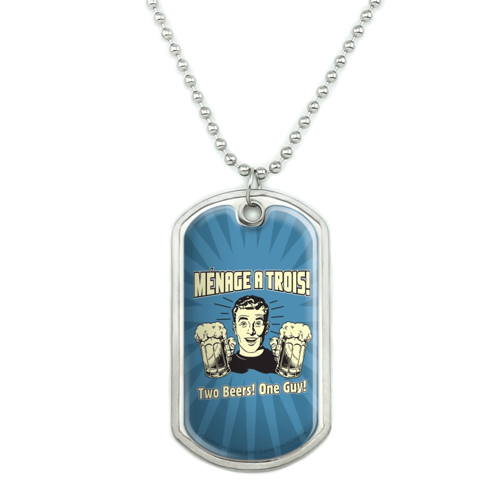Menage A Trois Threesome Two Beers One Guy Funny Humor Retro Military ...