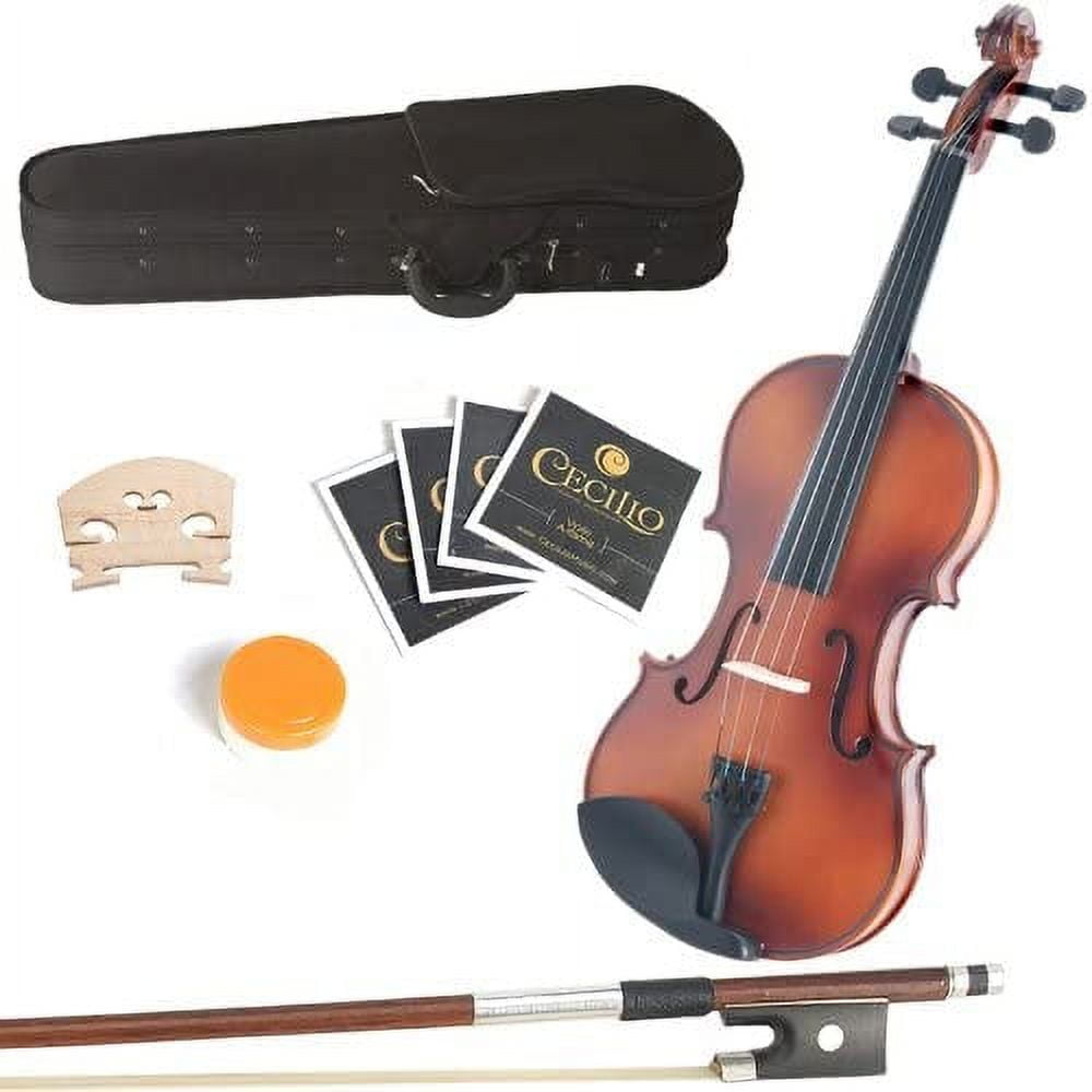 Mendini 14-Inch MA350 Satin Antique Solid Wood Viola with Case, Bow ...