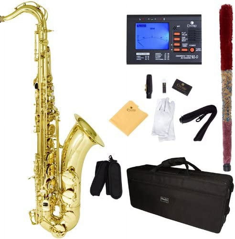 Mendini by Cecilio Tenor Saxophone, L+92D B Flat, Case, Tuner ...