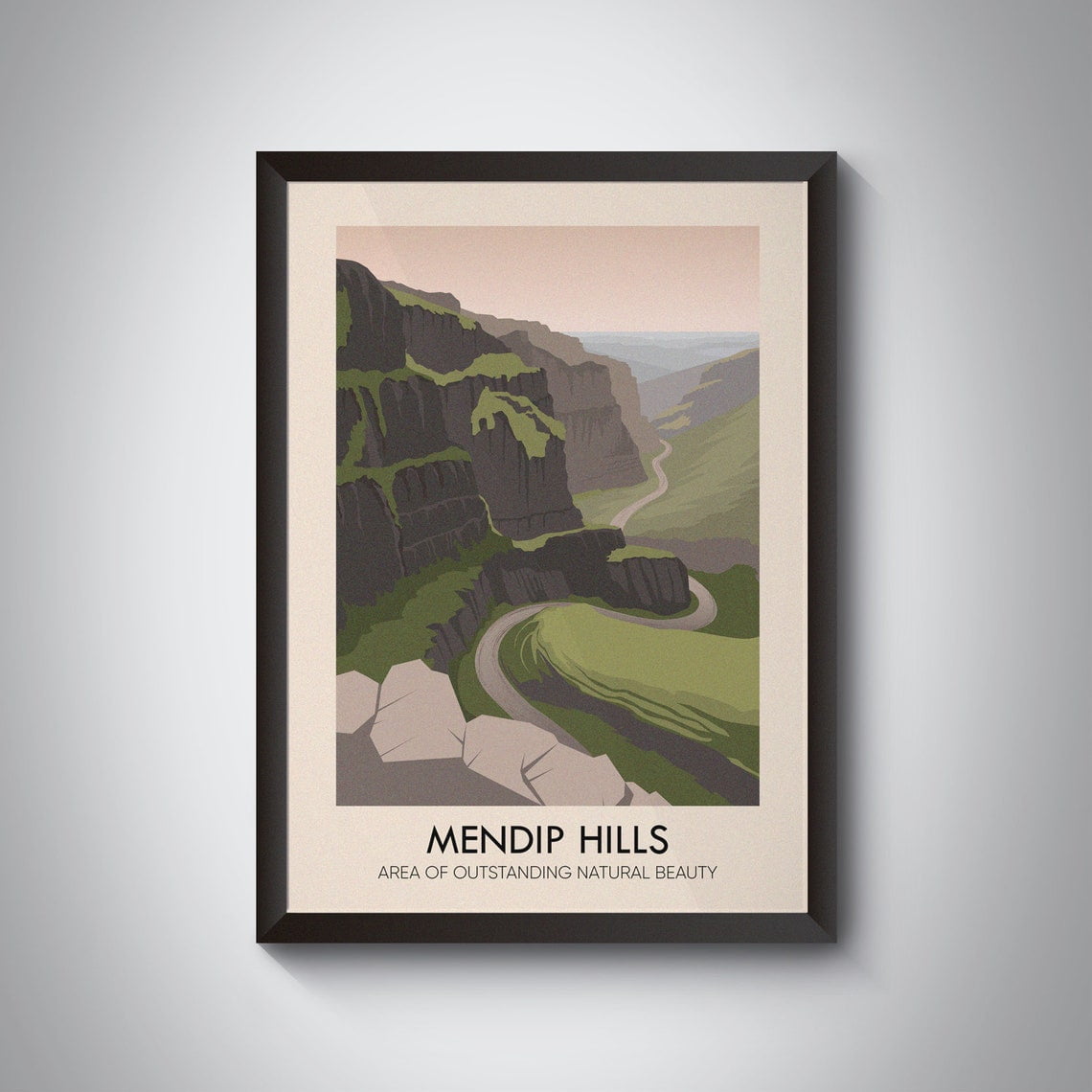 Mendip Hills Aonb Poster, Somerset, Bristol, Bath, Cheddar Gorge ...