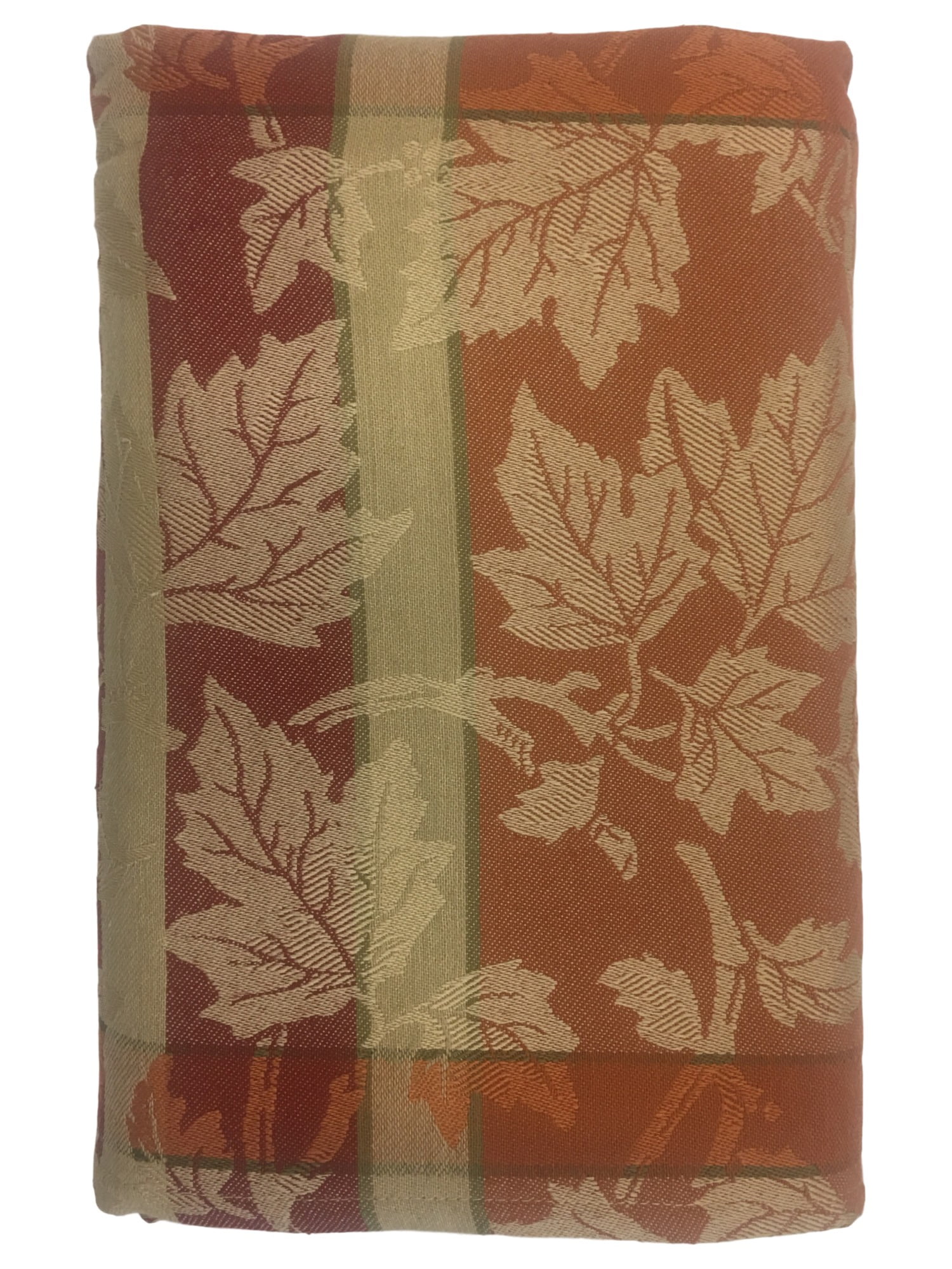Mendocino Rust Copper Windowpane Plaid Leaf Fabric Tablecloth, 70 ...